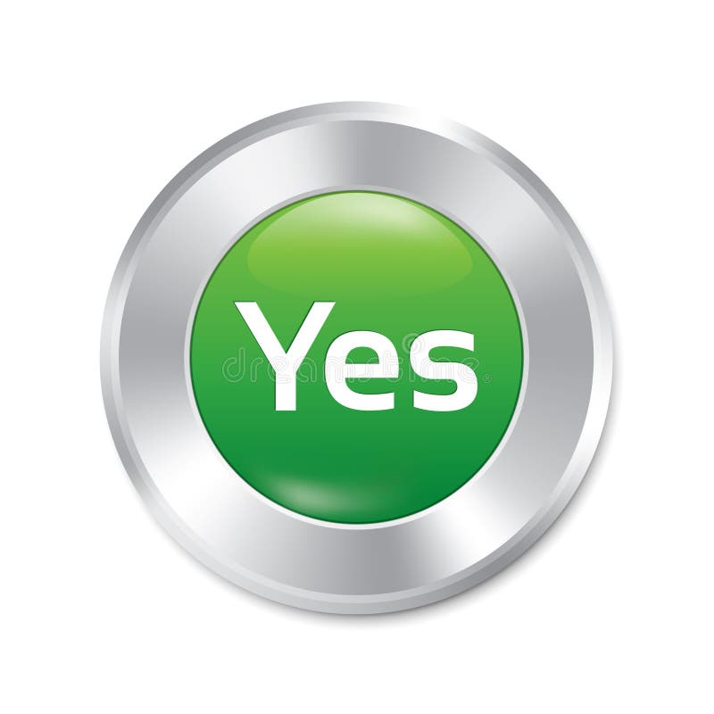 Yes Button. Accept Green Round Sticker Stock Illustration ...