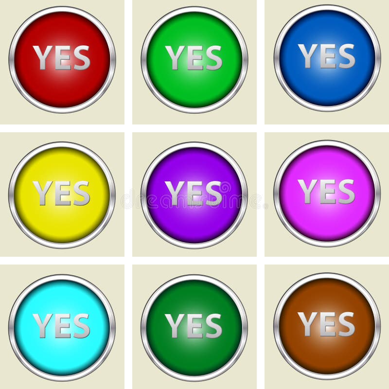 Yes buttons stock image. Image of positive, colourful - 41833347