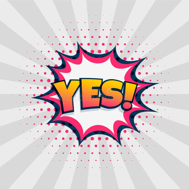 Yes Chat Expression in Comic Style Design Stock Vector - Illustration ...