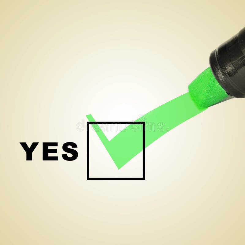 Yes stock photo. Image of check, marking, checkmark, decision - 45421058