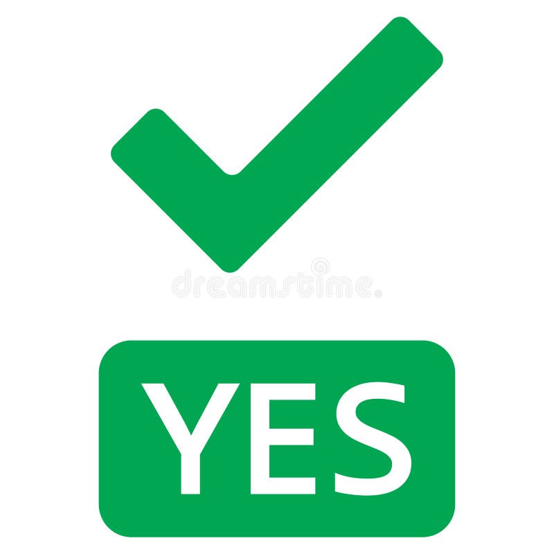 Yes check mark icon stock vector. Illustration of design - 194512543