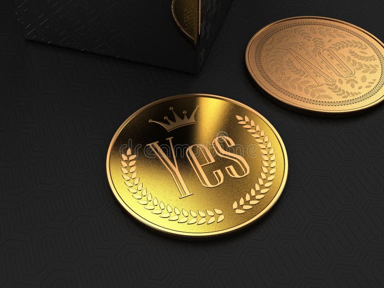 The Yes Coin stock illustration. Illustration of faces - 40850321