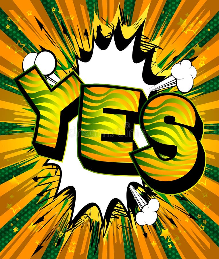Yes. Comic Book Word Text on Abstract Comics Background Stock Vector ...