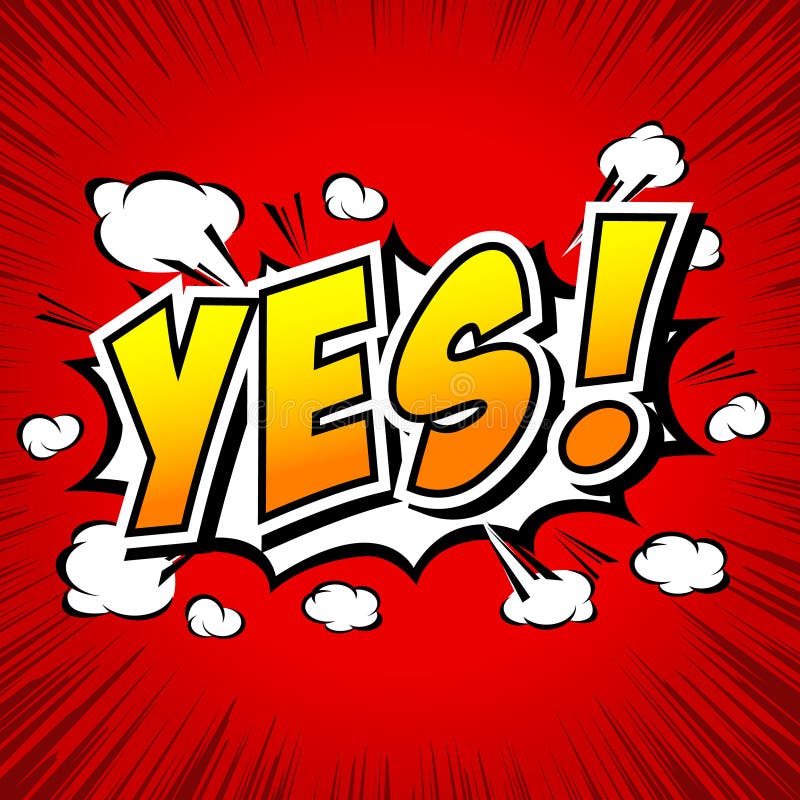 Yes! Comic Speech Bubble, Cartoon. Stock Vector - Illustration of ...
