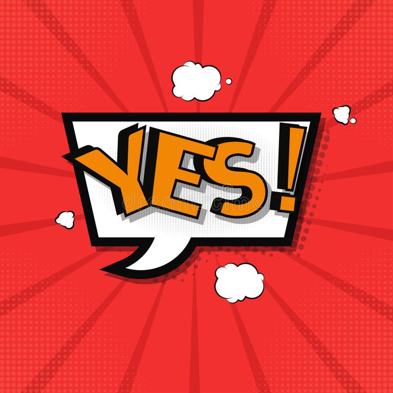 YES Comic Speech Bubble Design Vector Illustration Stock Vector ...