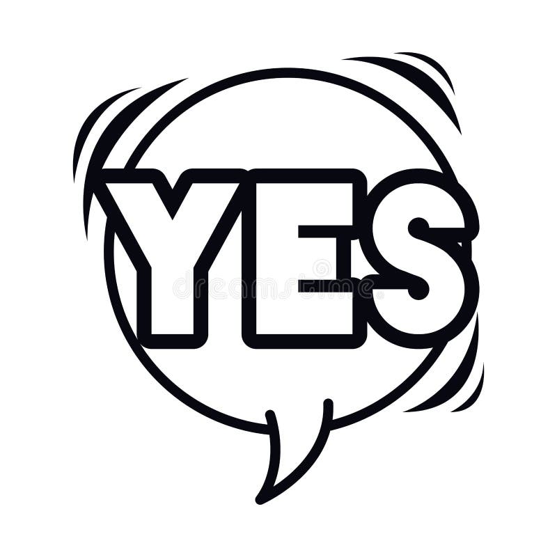Yes Comic Words in Speech Bubble Isolated Icon Stock Vector ...