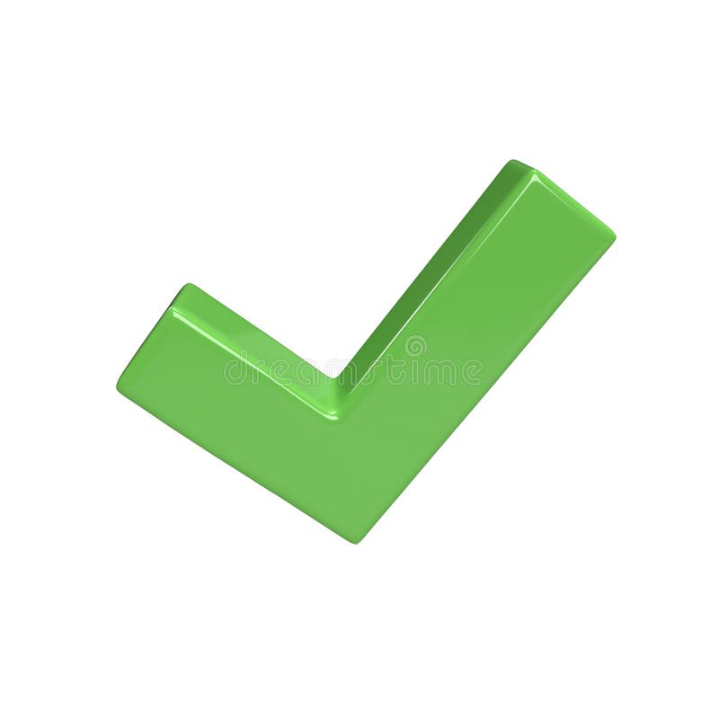 Yes or Correct Sign 3d Illustration. Interface Button Isolated on White ...