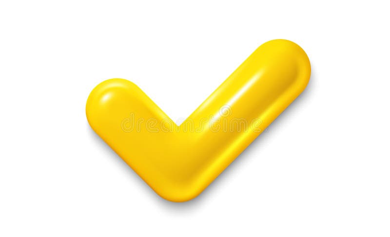 Yes or Correct Sign 3d Illustration. Realistic Checkmark Icon ...