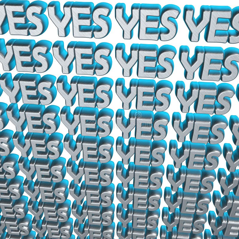 Yes 3d Text Floating on Screen Stock Illustration - Illustration of ...