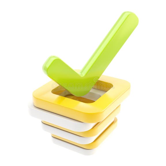 Yes Done Tick Over Stack of Check Boxes Stock Illustration ...