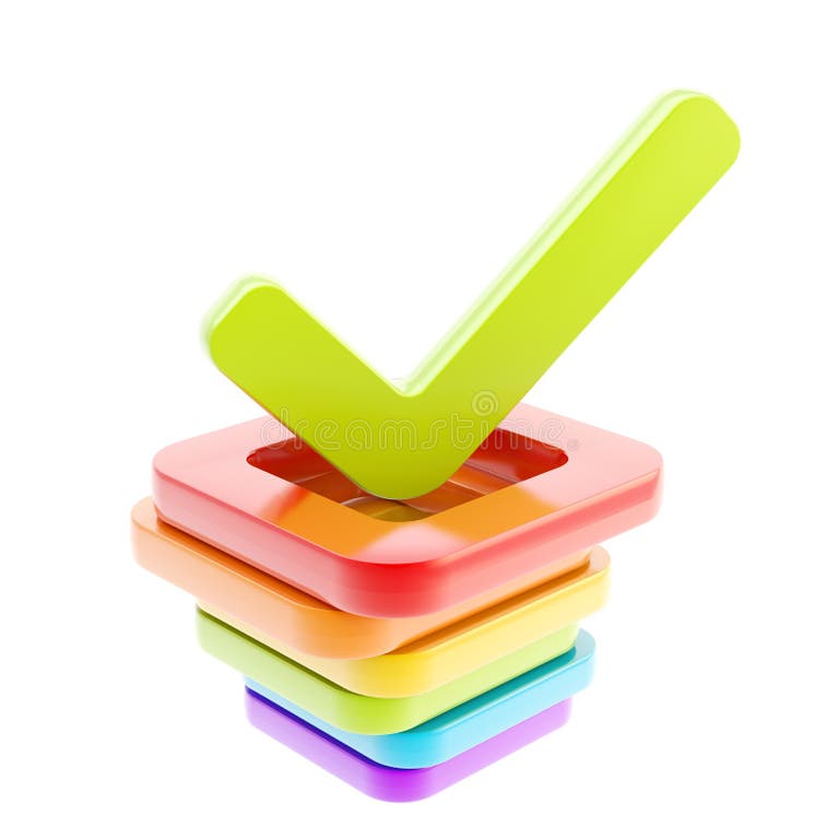 Yes Done Tick Over Stack of Check Boxes Stock Illustration ...