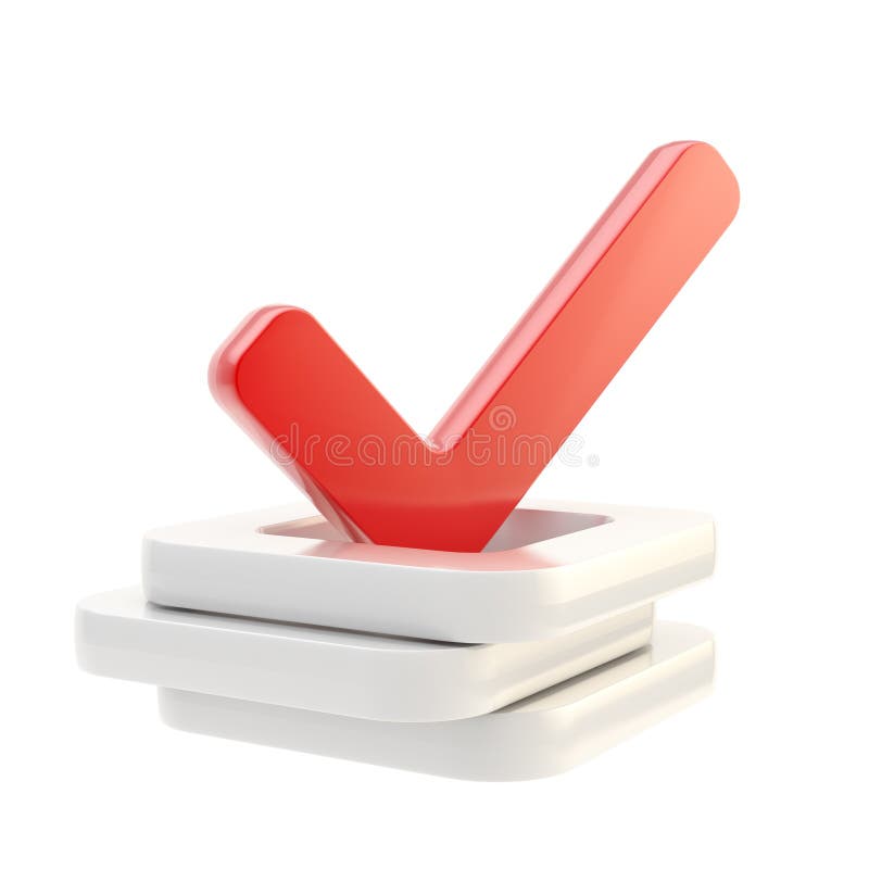 Yes Done Tick Over Check Box Isolated Stock Photo - Image of background ...