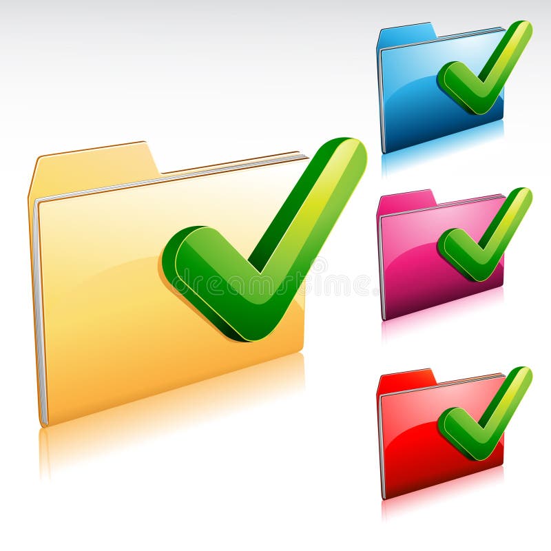Yes Folder Icon stock vector. Illustration of vote, test - 16935563
