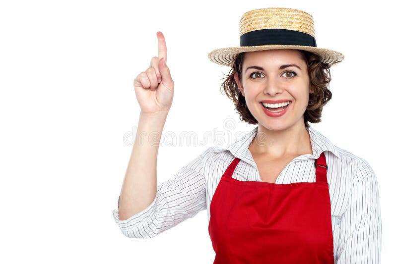 Yes, I can cook great food stock image. Image of pointing - 29070961