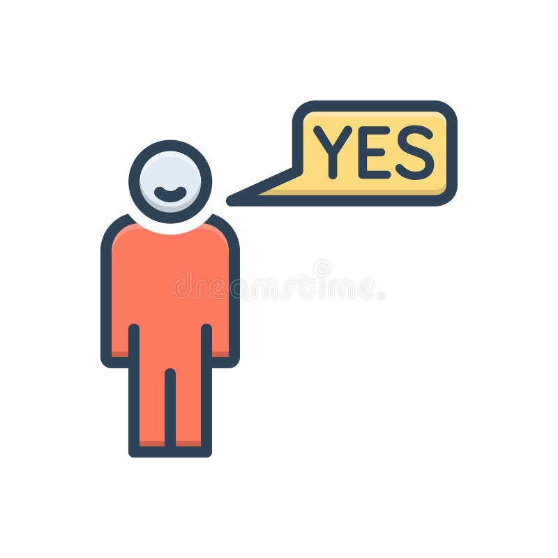Color Illustration Icon for Yes, All Right and Very Well Stock ...