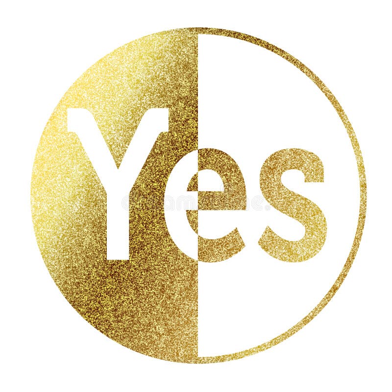 Yes Icon stock vector. Illustration of golden, symbol - 86218309