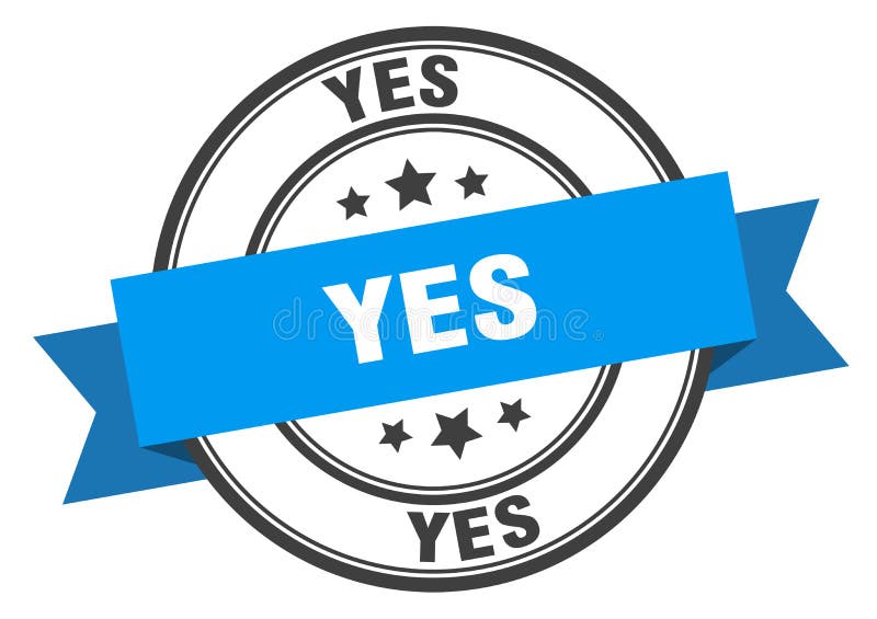 Yes label stock vector. Illustration of sticker, ribbon - 158944371