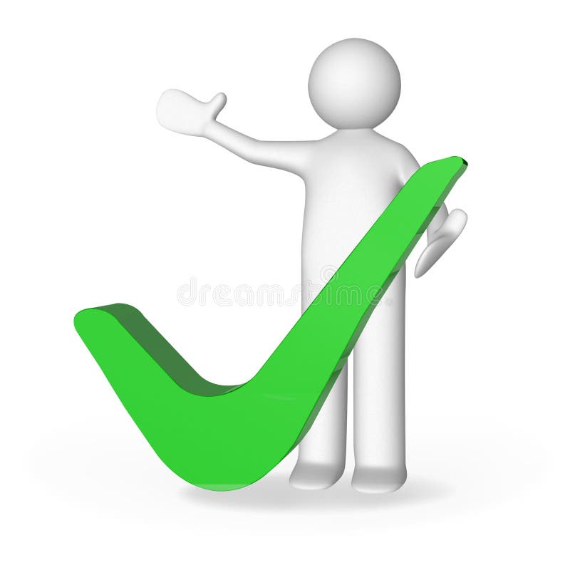 Yes man stock illustration. Illustration of correct, mark - 10449896