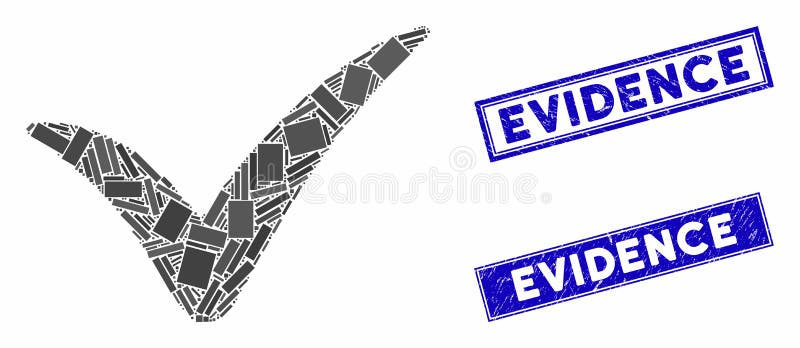 Yes Mark Mosaic and Scratched Rectangle Evidence Watermarks Stock ...