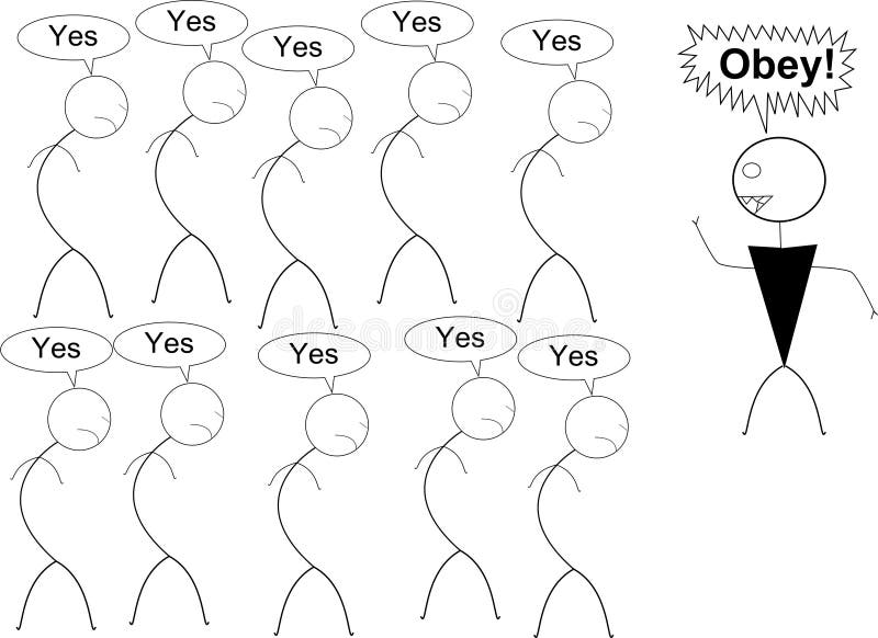 Yes-men vektor illustrationer. Illustration av konformism - 27728730