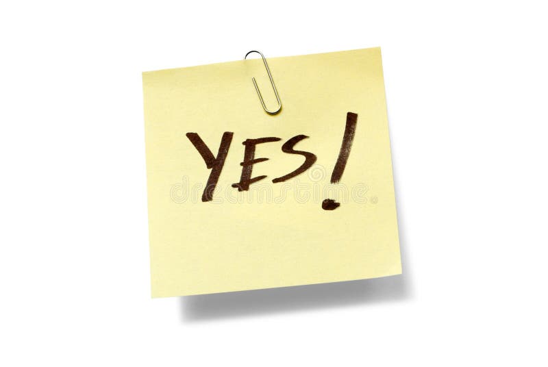 Yes message stock photo. Image of postit, pinned, notelet - 5220806