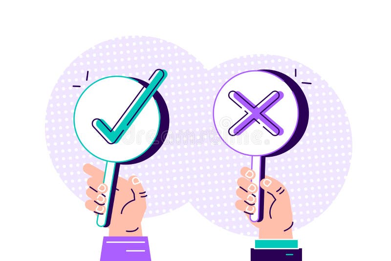 Cartoon Modern of Yes No Banner Stock Vector - Illustration of business ...