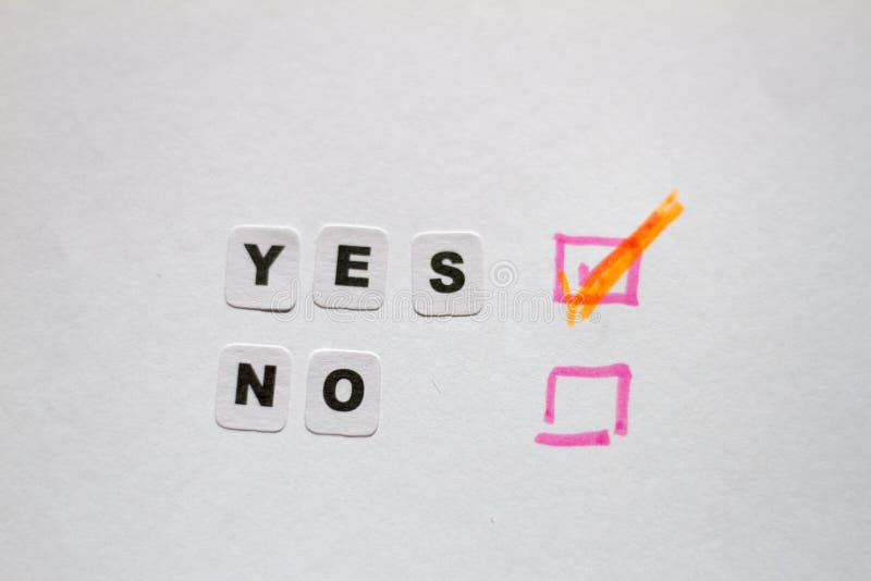 Yes or No Answers Written in Black Letter Stock Photo - Image of ...
