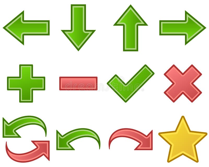 Yes, No, Arrows Symbols Set Stock Vector - Illustration of elements ...