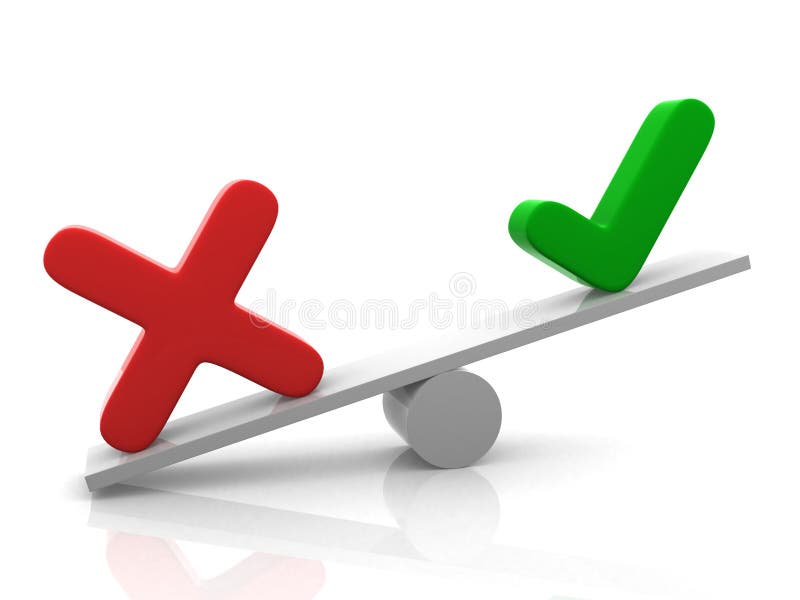 Yes - No Balance. this is a 3d Render Stock Illustration - Illustration ...