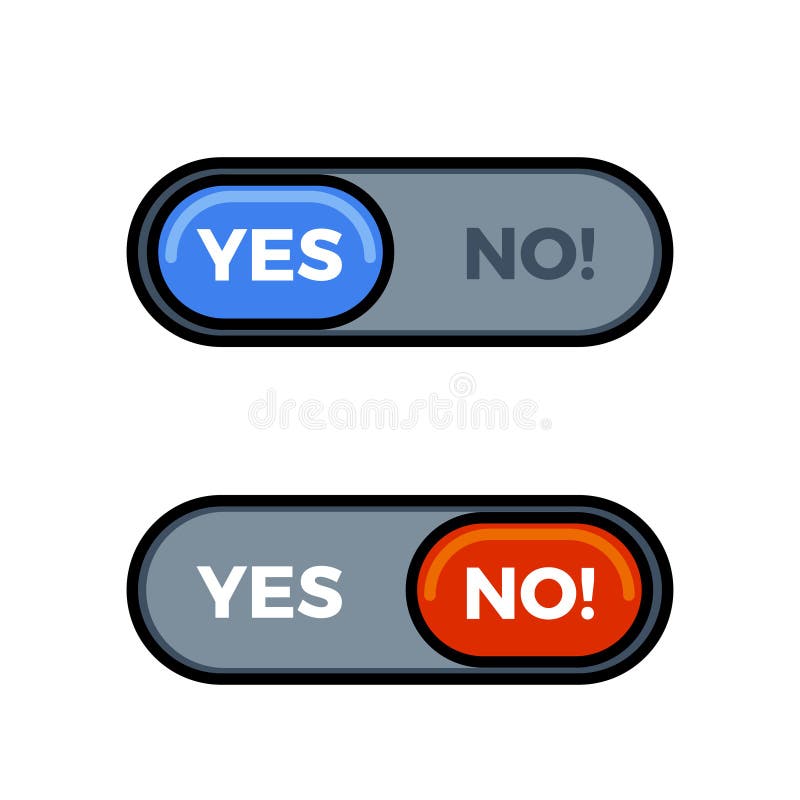 Yes and No. Blue and Red Button. Vector Illustration Stock Vector ...