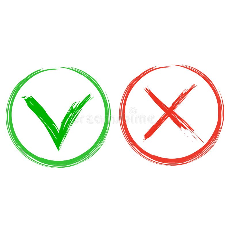 Yes, no brush draw icon. stock vector. Illustration of check - 119202067