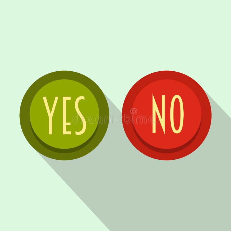 Yes and No Button Icon, Flat Style Stock Illustration - Illustration of ... Yes and No Button Icon, Flat Style Stock Illustration - Illustration of ...