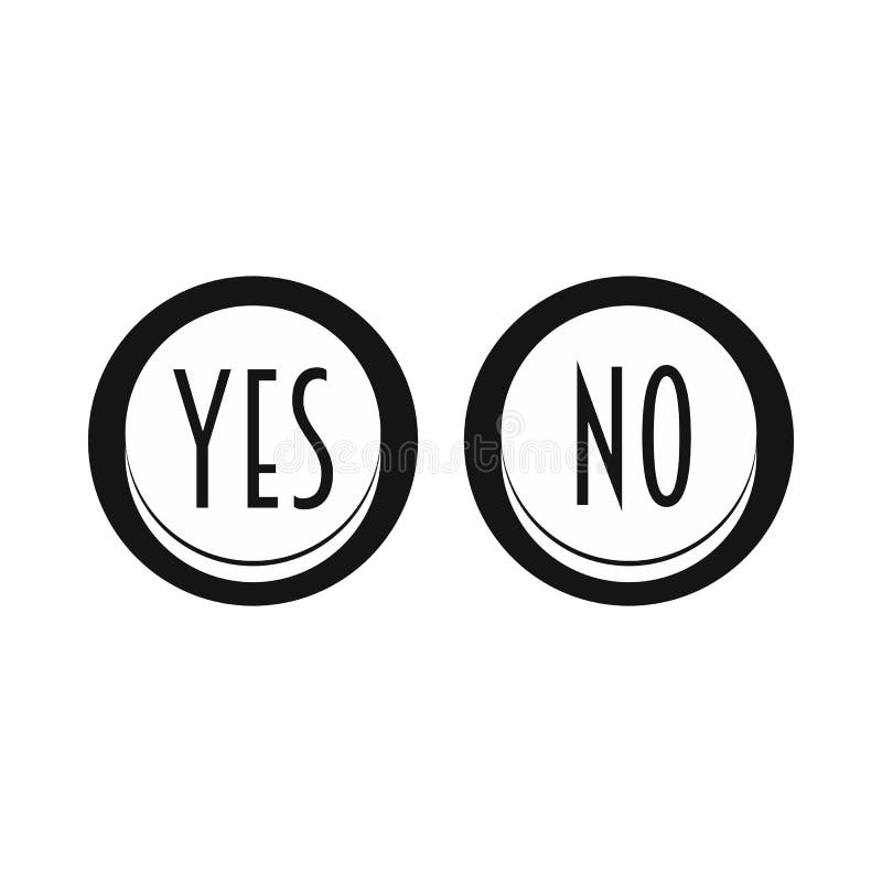 Yes and No Button Icon, Simple Style Stock Vector - Illustration of ...