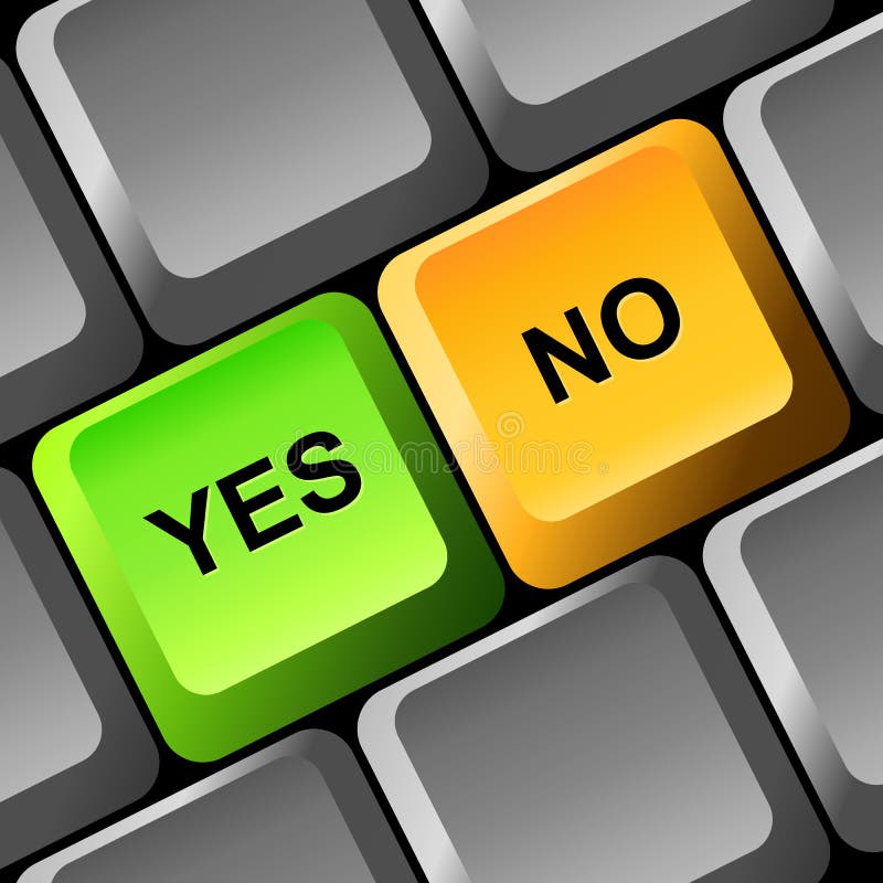Vote yes no stock illustration. Illustration of computer - 23851272
