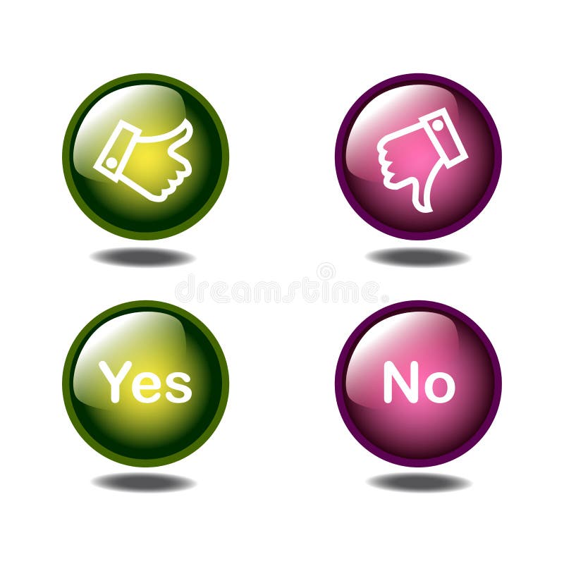 Yes and No Buttons stock vector. Illustration of shiny - 38672031