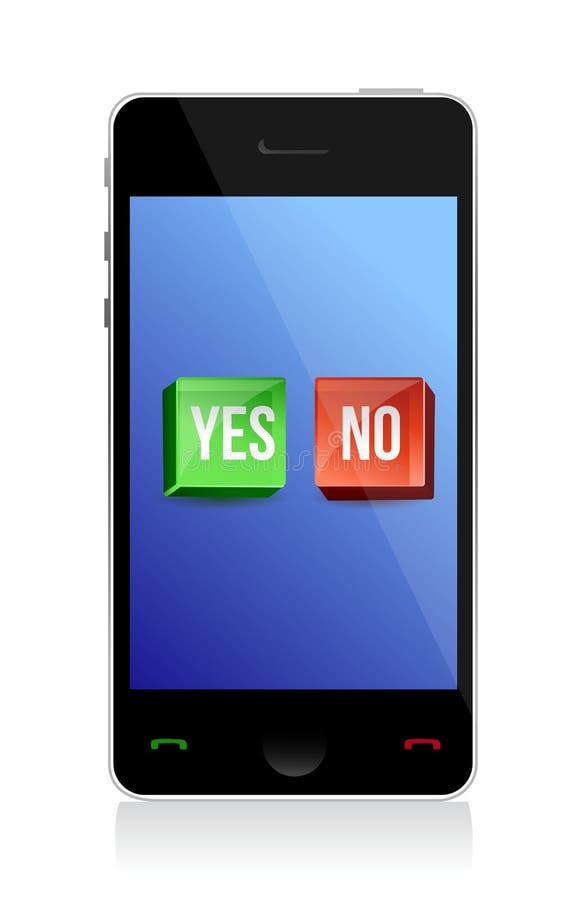 Yes and No Buttons on Phone Stock Illustration - Illustration of laptop ...