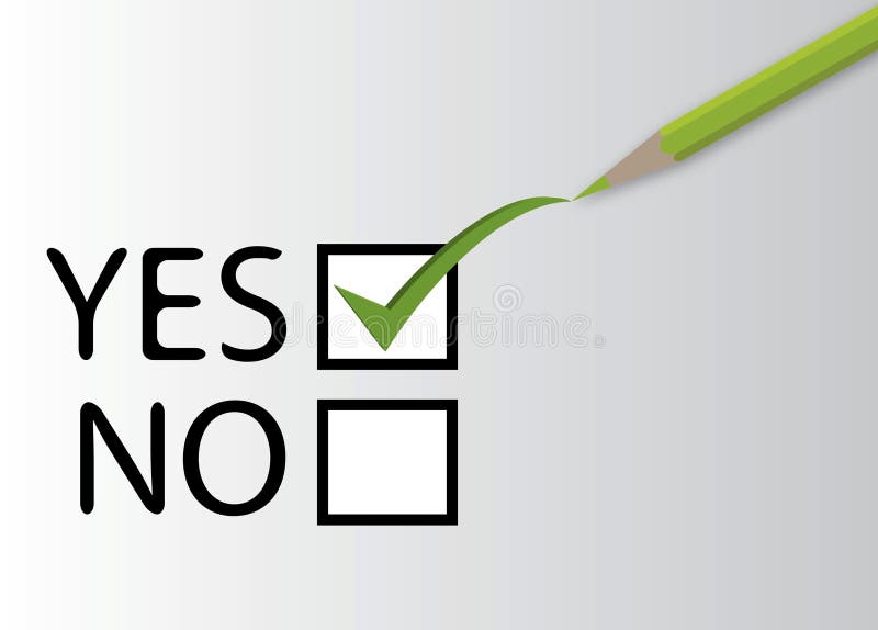 Yes, No check stock vector. Illustration of write, green - 14970058