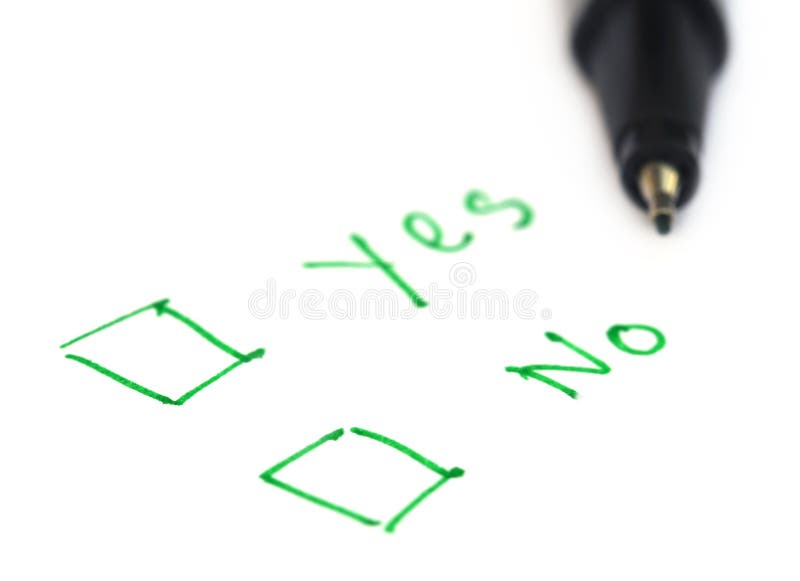 Yes and No Check Boxes with Check Mark in the Yes Stock Illustration ... Yes and No Check Boxes with Check Mark in the Yes Stock Illustration ...