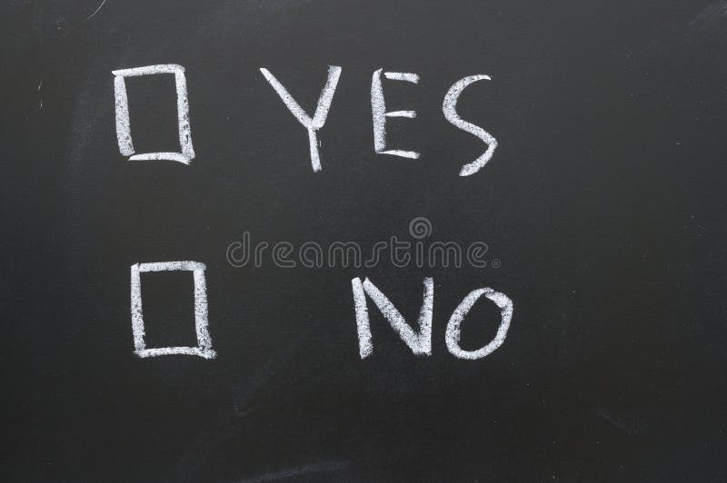 Yes and No Check Boxes on Blackboard Stock Image - Image of grading ...