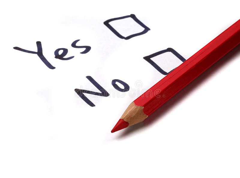Yes and No Check Boxes on White Paper Stock Photo - Image of vote ...