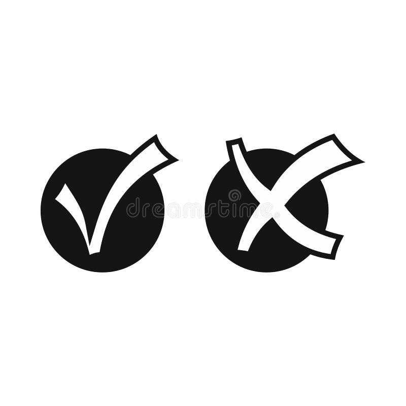 Yes No Check Mark Icon, Simple Style Stock Vector - Illustration of ...