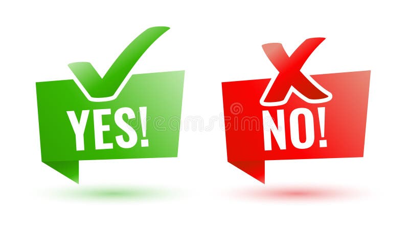 Yes and No Check Mark Sign Design Stock Vector - Illustration of cross ...