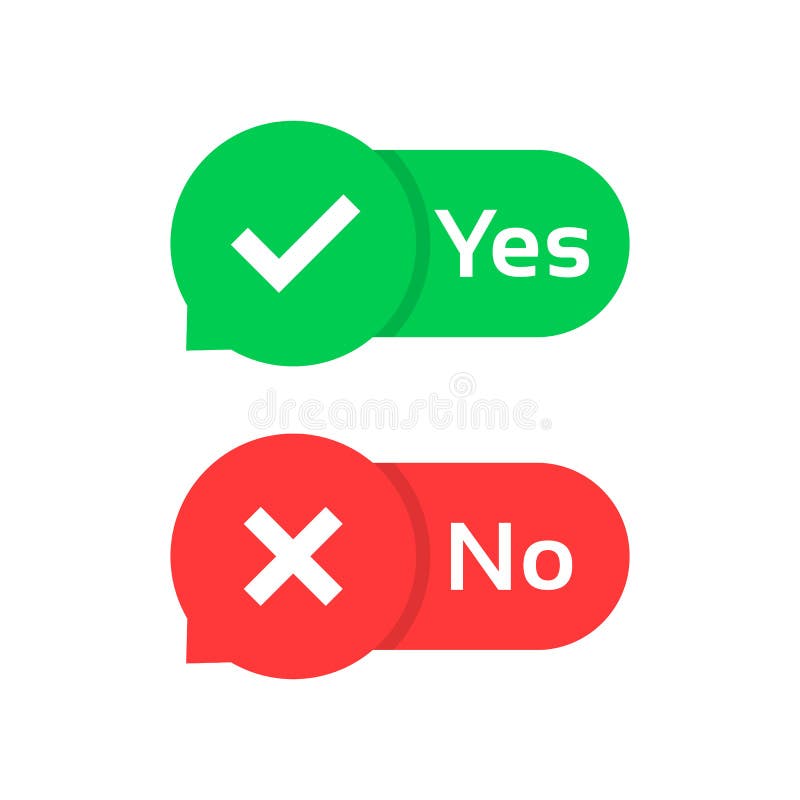 Yes or No Check Marks Color Bubble Stock Vector - Illustration of right ... Yes or No Check Marks Color Bubble Stock Vector - Illustration of right ...