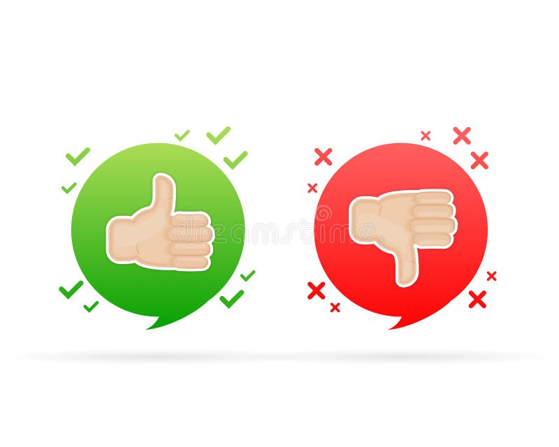 Yes and No Check Marks Icon on White Background. Flat Simple Style ...