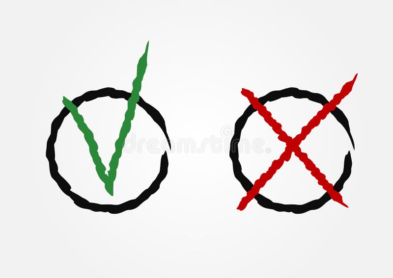 Red No Check Mark Validation Stock Illustrations – 237 Red No Check ...