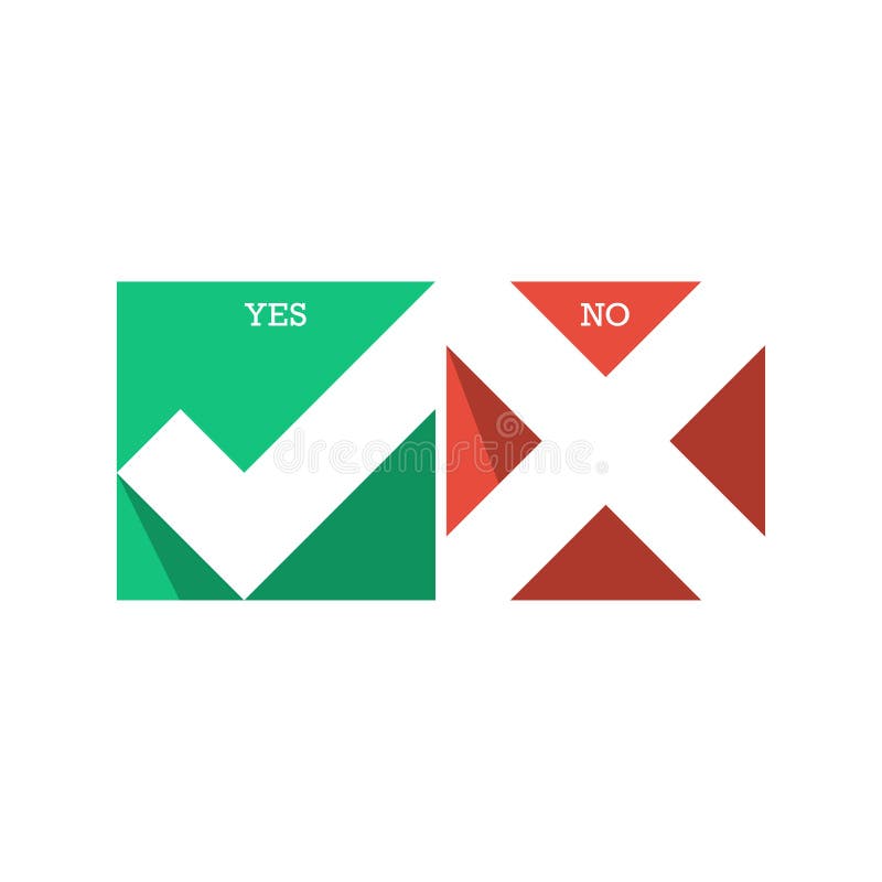 Yes and No check marks stock vector. Illustration of choice - 43968851