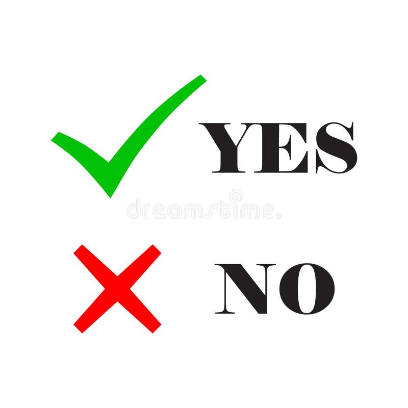 Yes and No Check Marks. Vector Illustration Stock Illustration ...