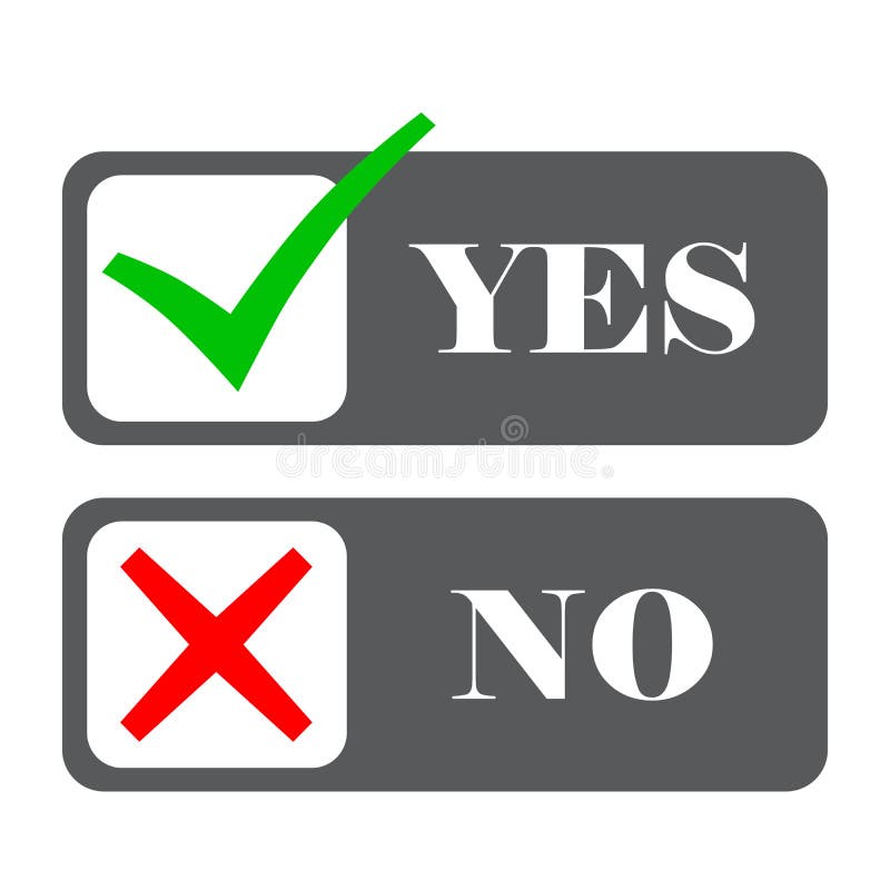 Yes and No Check Marks. Vector Illustration Stock Illustration ...