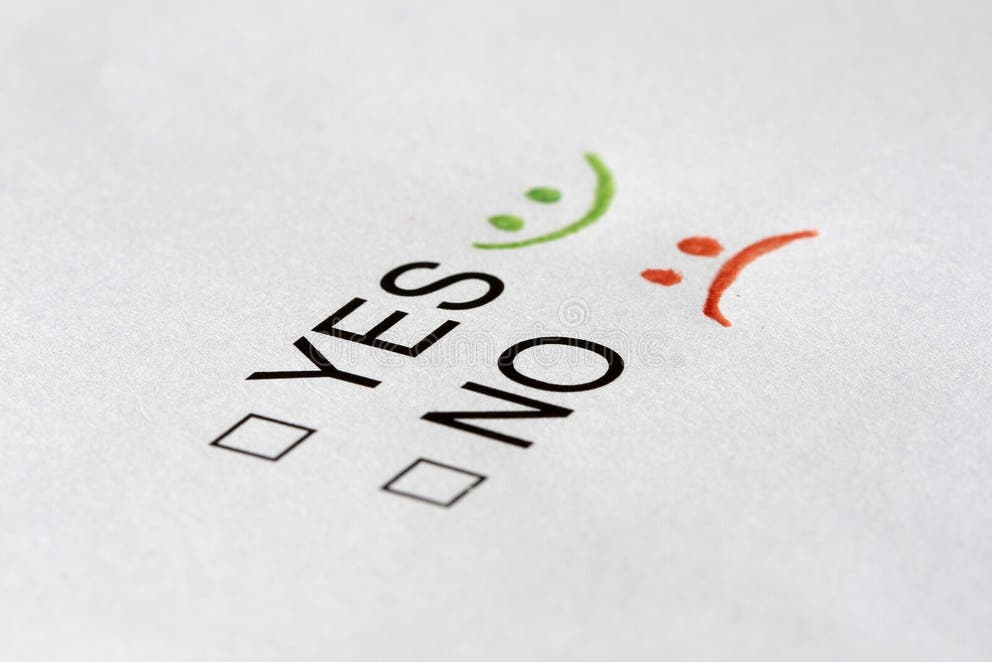 Yes or no checkboxes stock image. Image of positivity - 13206103