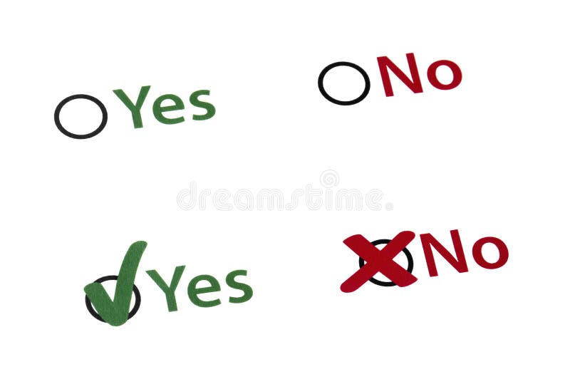 Yes or No Checkboxes stock image. Image of answer, positive - 14477889